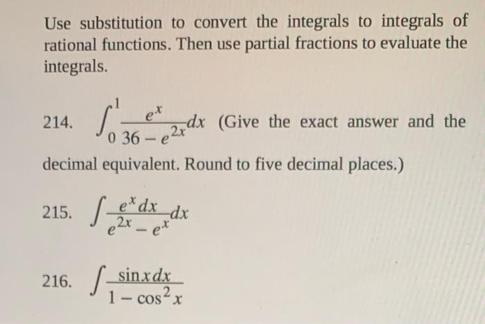Solved Use substitution to convert the integrals to | Chegg.com