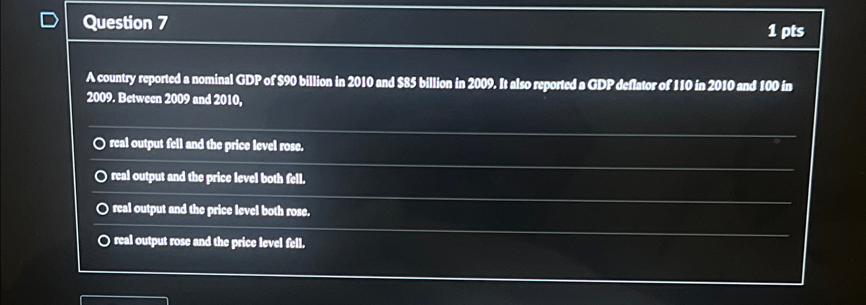 Solved Question 71 ﻿ptsA country reported a nominal GDP of | Chegg.com