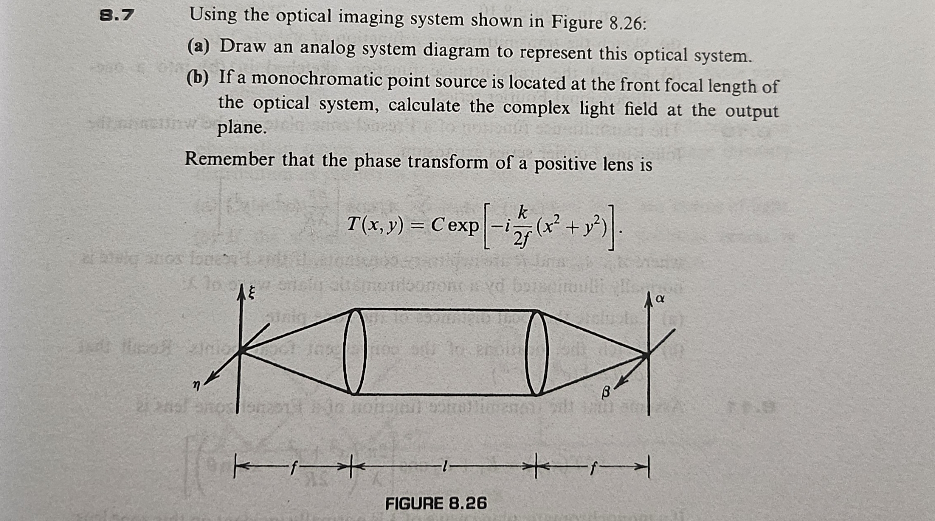 Solved 8.7 ﻿Using the optical imaging system shown in Figure | Chegg.com
