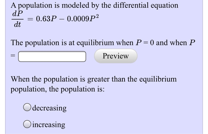 Solved A population is modeled by the differential equation | Chegg.com