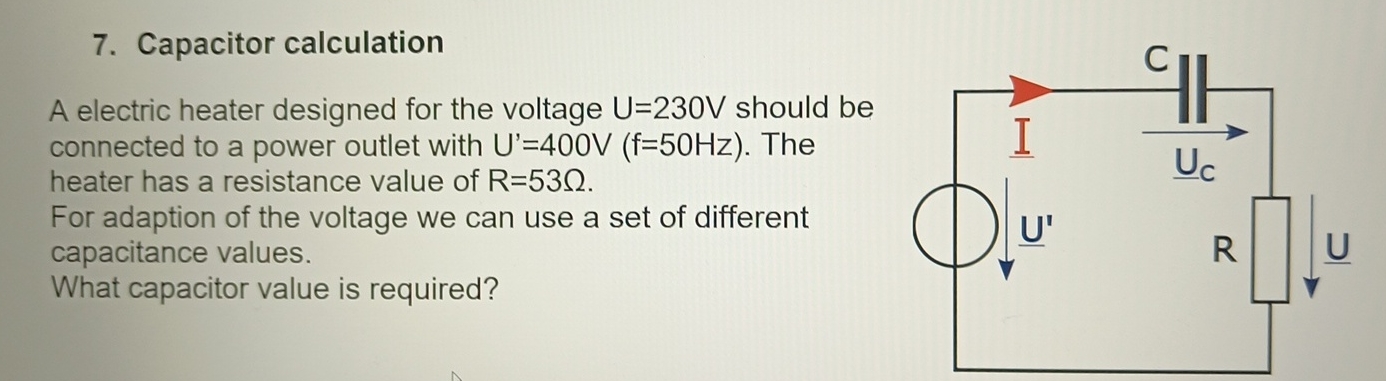Solved Capacitor calculationA electric heater designed for | Chegg.com
