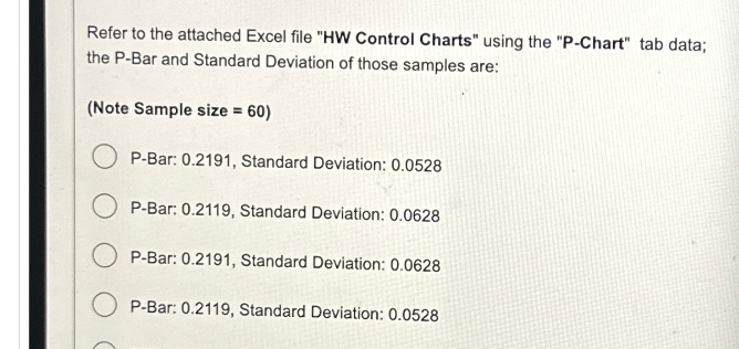 Solved Refer to the attached Excel file "HW Control Charts" | Chegg.com