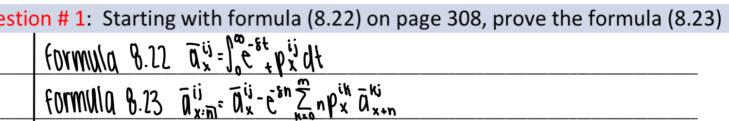 Solved estion # 1: Starting with formula (8.22) ﻿on page | Chegg.com