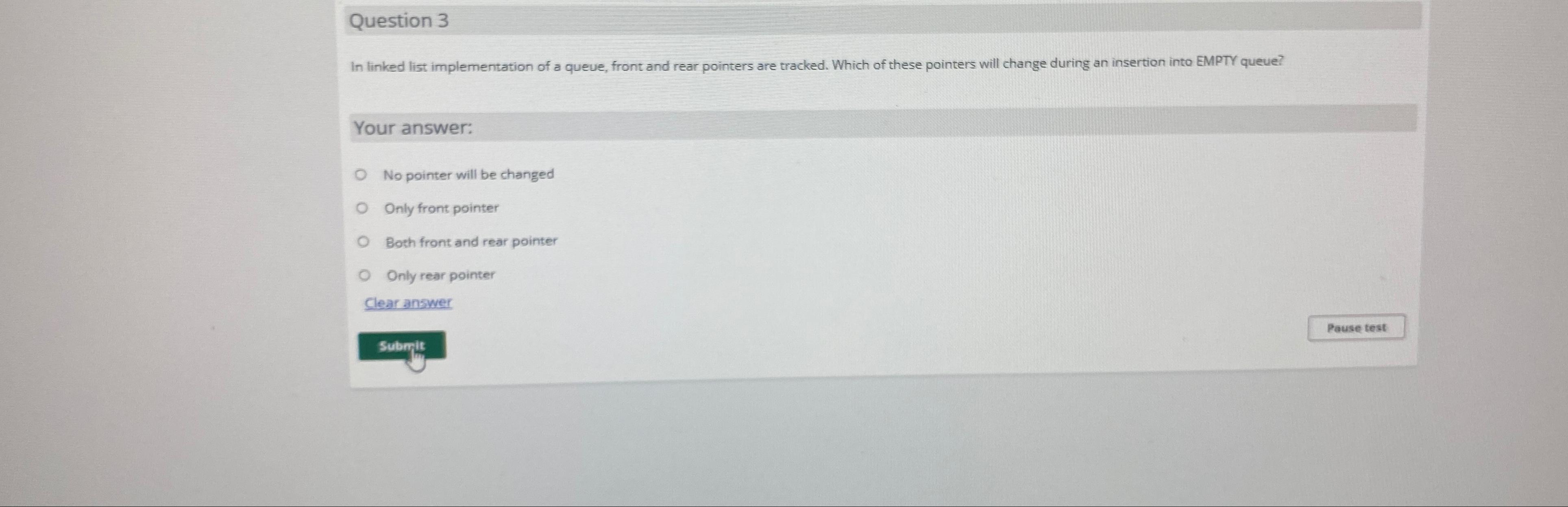 Solved Question 3In linked list implementation of a queue, | Chegg.com