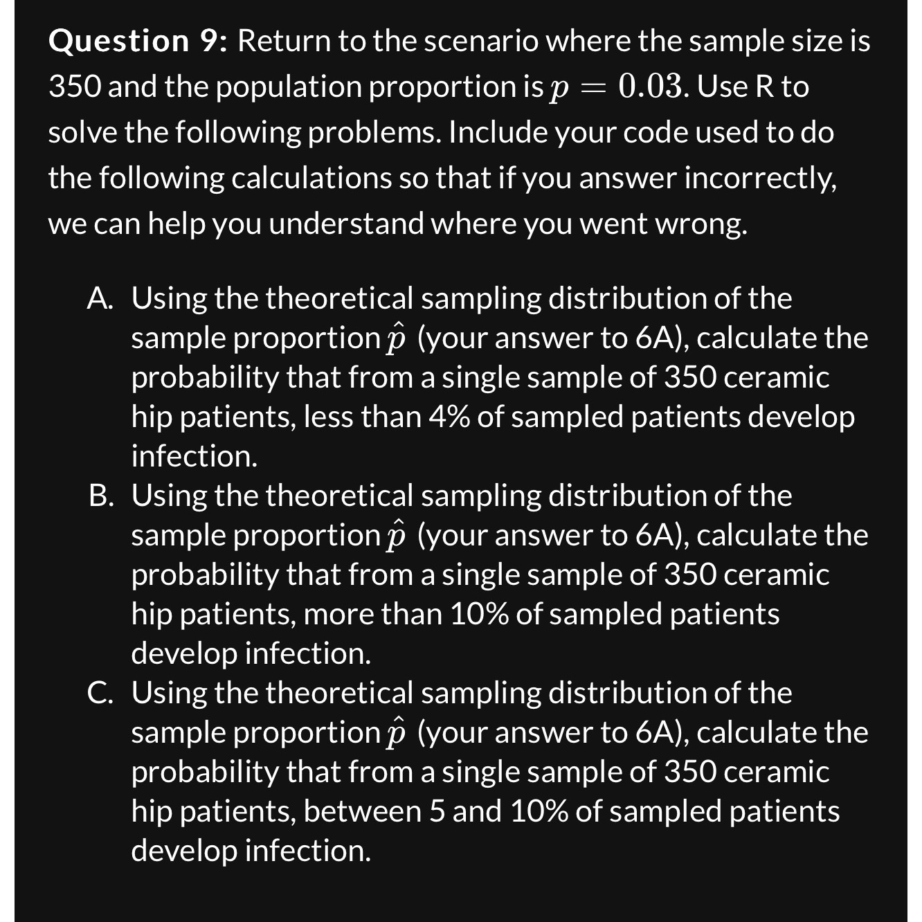 Solved Question 9: Return to the scenario where the sample | Chegg.com