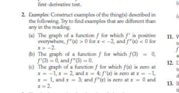 Solved first-derivative test.Examples: Construct examples of | Chegg.com