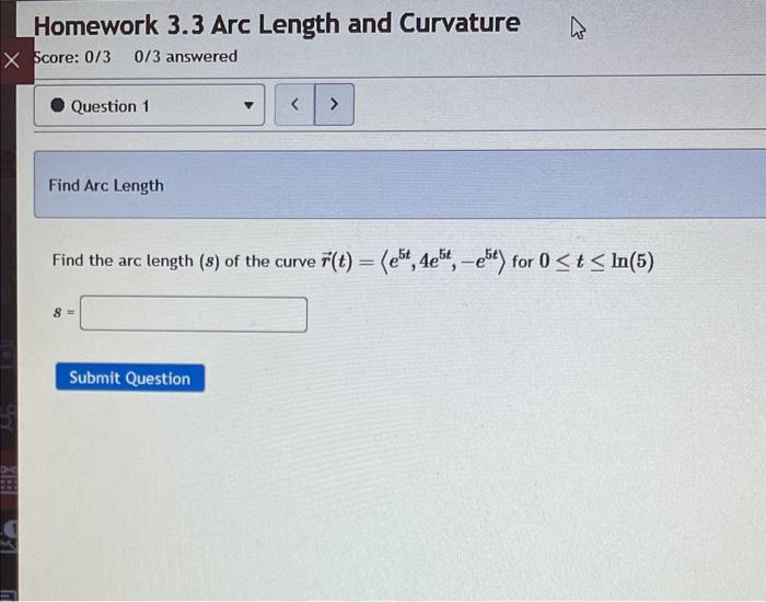 Solved Find the arc length (s) of the curve | Chegg.com
