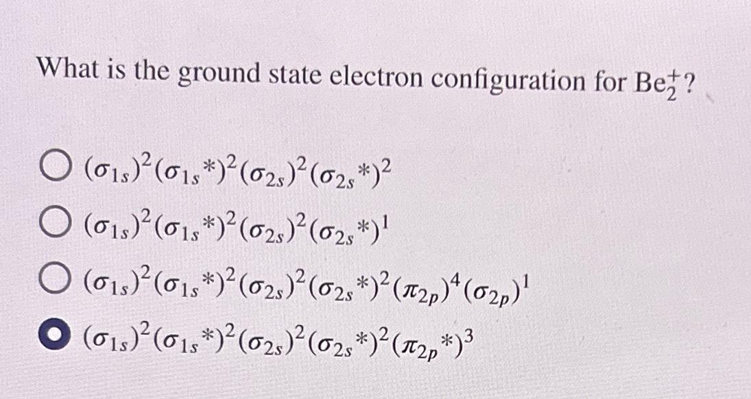 Solved What is the ground state electron configuration for | Chegg.com