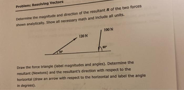 Solved Problem: Resolving Vectors Determine the magnitude | Chegg.com