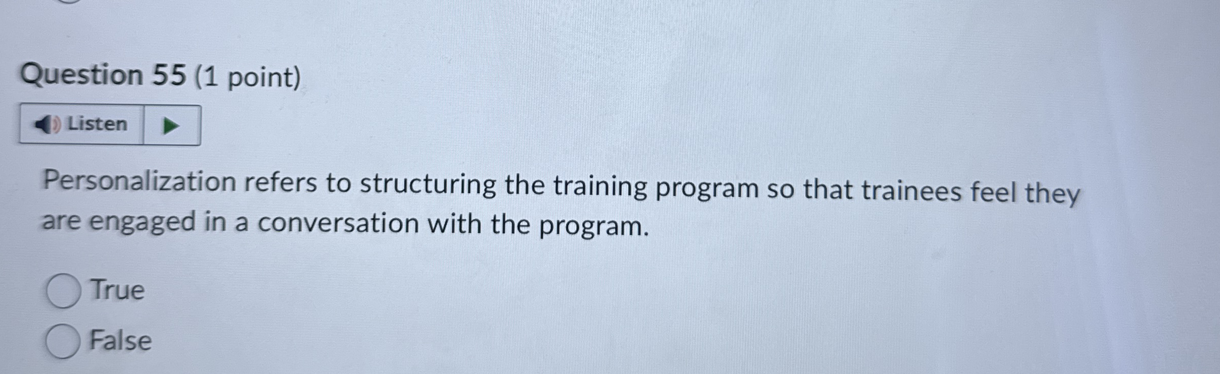 Solved Question 55 (1 ﻿point)Personalization refers to | Chegg.com