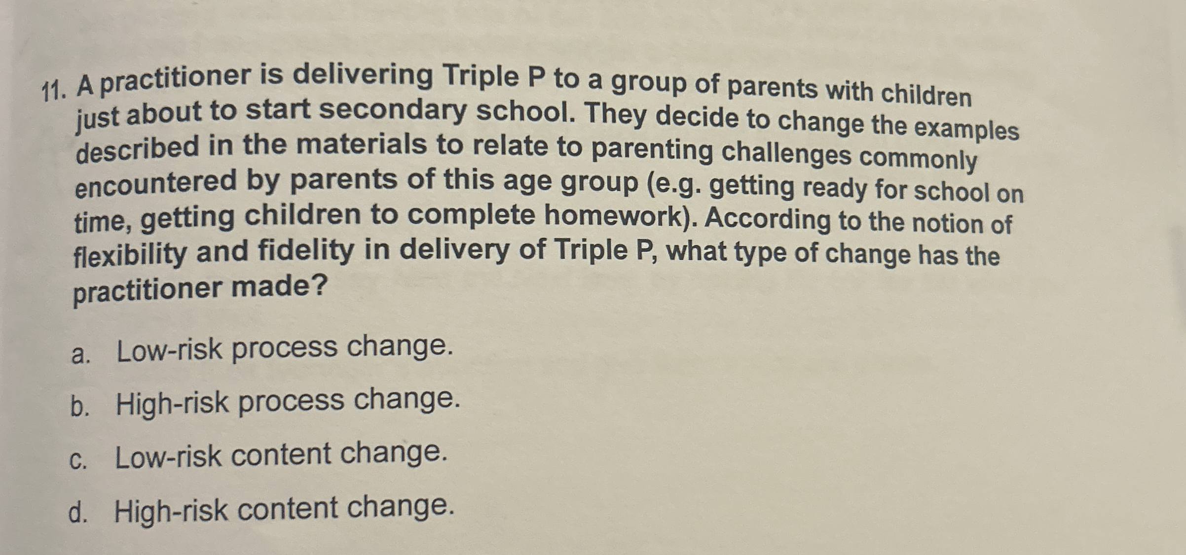 Solved A practitioner is delivering Triple P ﻿to a group of | Chegg.com
