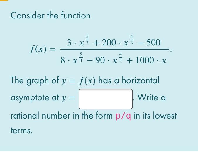 Solved Consider the function 5 4 f(x) = 3.x3 + 200 . x3 + | Chegg.com