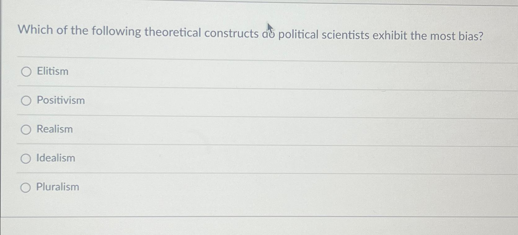 Solved Which of the following theoretical constructs dit | Chegg.com