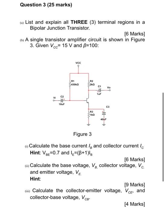 Solved (a) List and explain all THREE (3) terminal regions | Chegg.com