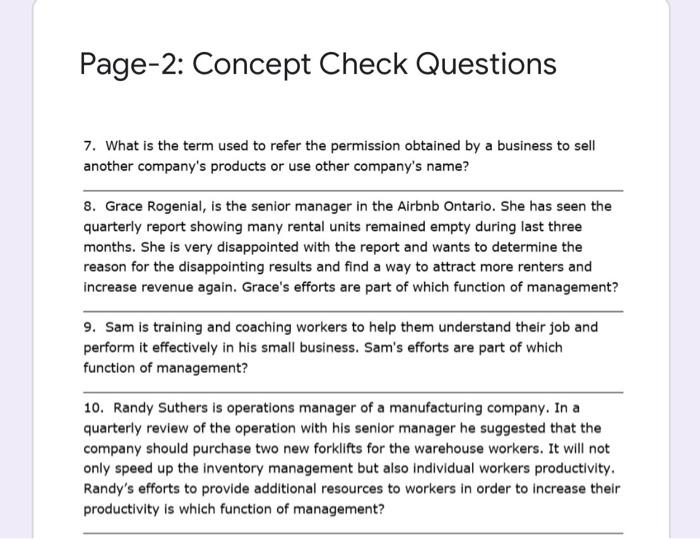 Solved Page-2: Concept Check Questions 7. What is the term | Chegg.com