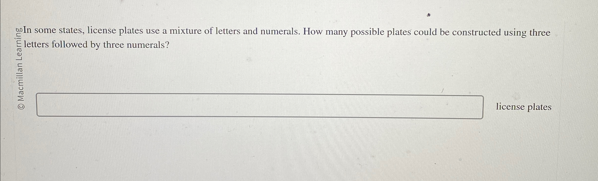 Solved on In some states, license plates use a mixture of | Chegg.com