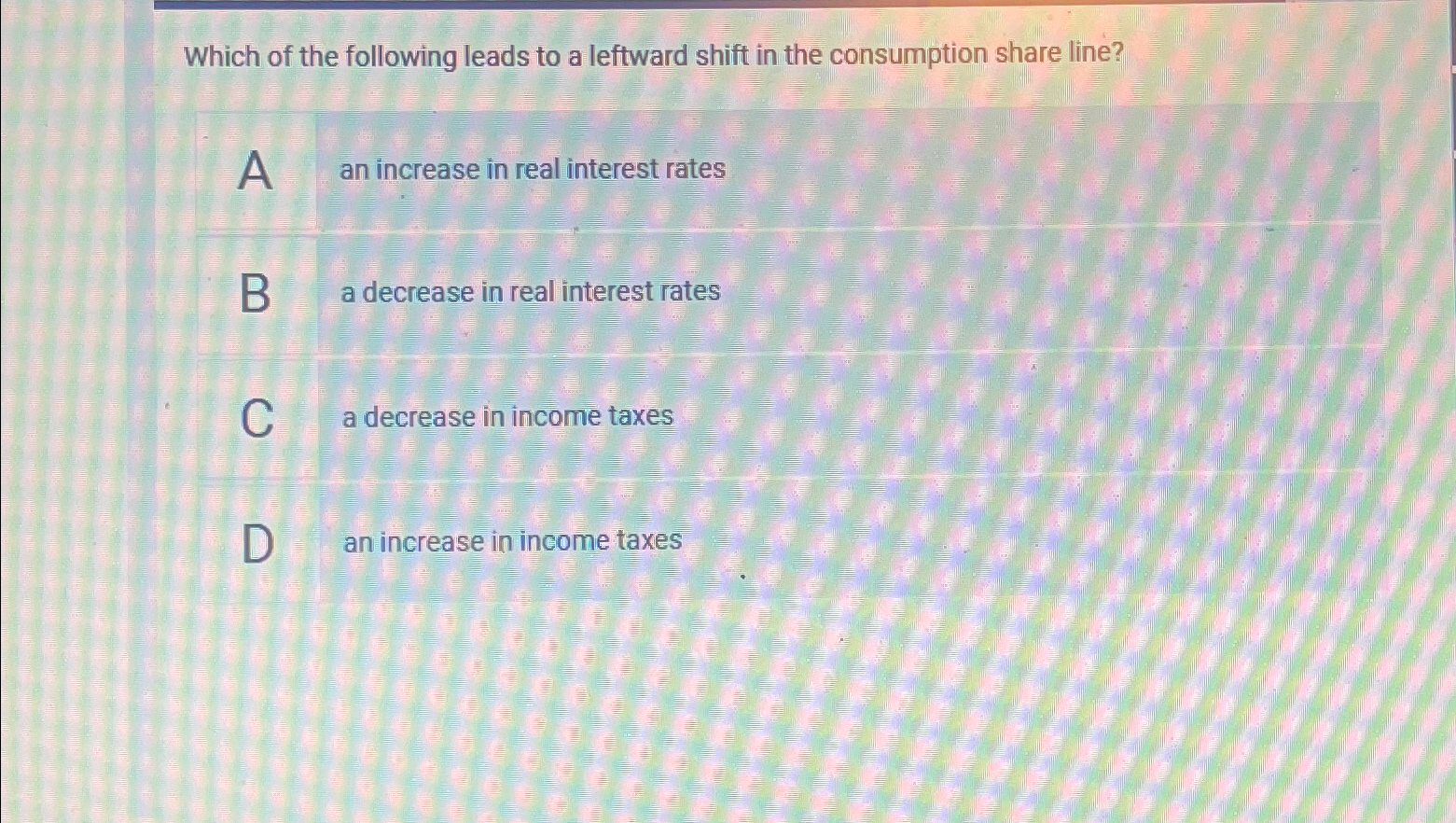 Solved Which of the following leads to a leftward shift in | Chegg.com