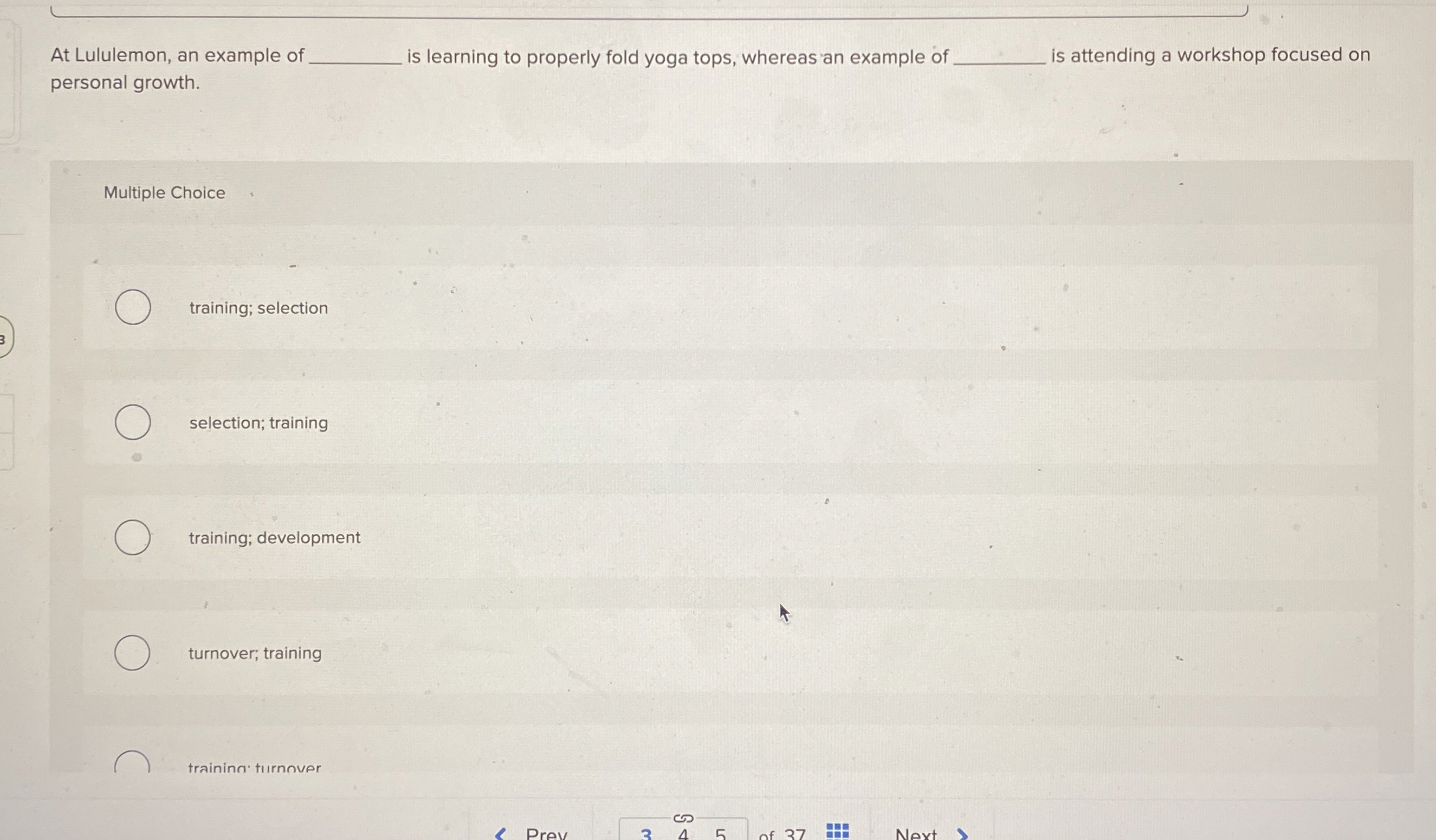 Solved At Lululemon, an example of ﻿is learning to | Chegg.com