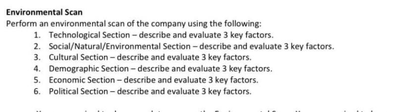Environmental Scan Perform an environmental scan of | Chegg.com