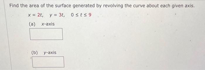 Solved Find the area of the surface generated by revolving | Chegg.com