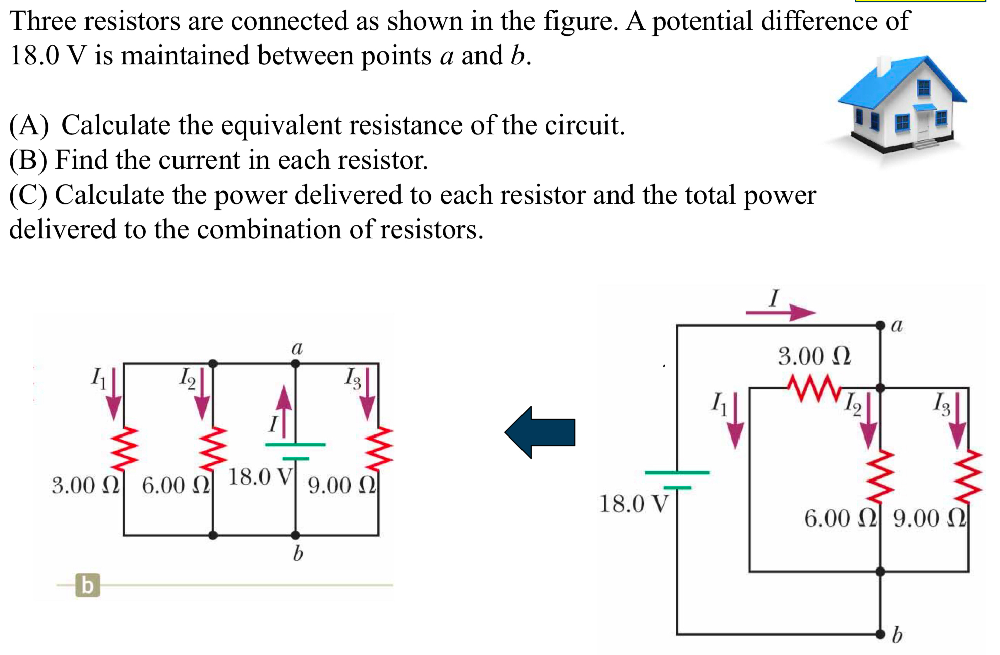 Solved Three resistors are connected as shown in the figure. | Chegg.com