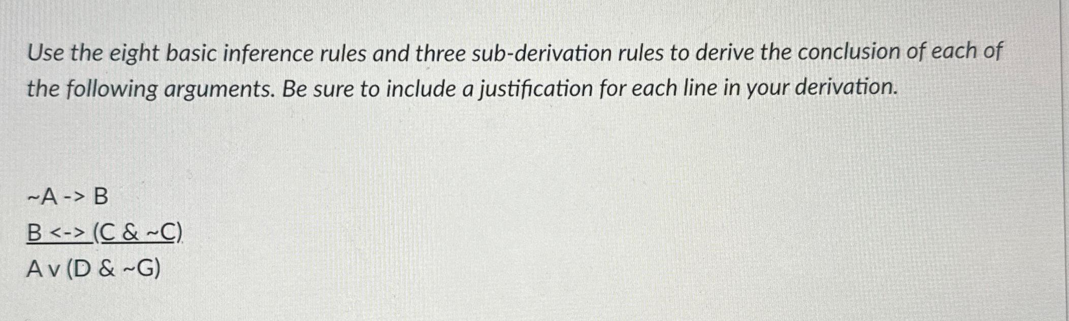 Use the eight basic inference rules and three | Chegg.com