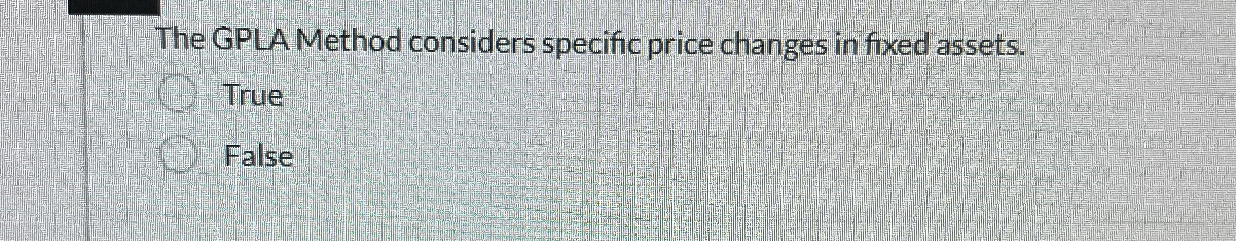 Solved The GPLA Method considers specific price changes in | Chegg.com