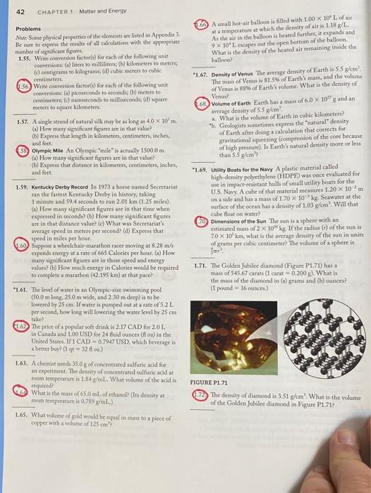 Solved 42 CHAPTER 1 Matter and Energy Problems 1 A small hot | Chegg.com