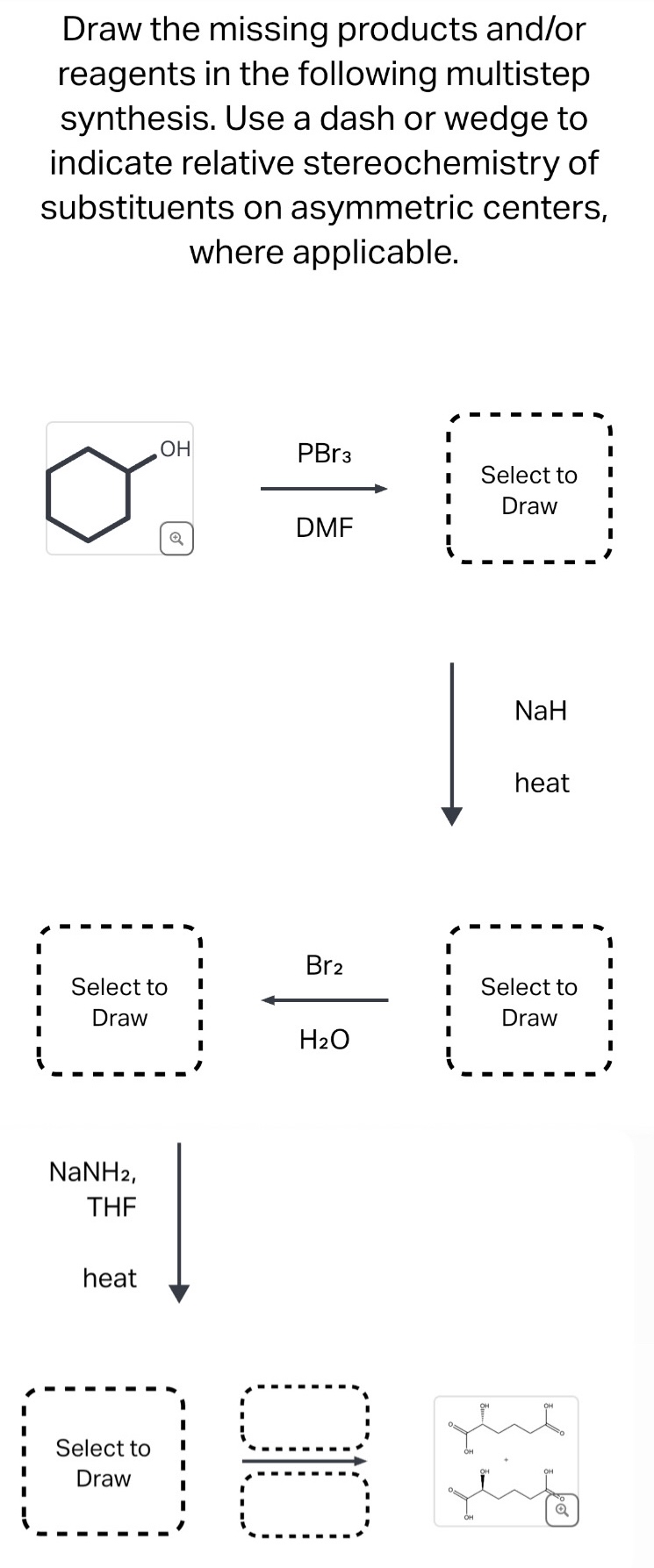 Solved Draw the missing products and/or reagents in the | Chegg.com