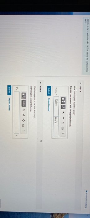 Solved Set to be in a cow orbit took above the surface of | Chegg.com