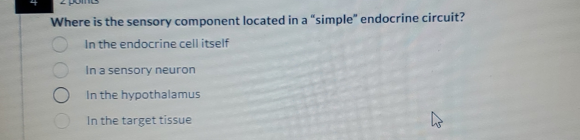 Solved Where is the sensory component located in a "simple" | Chegg.com