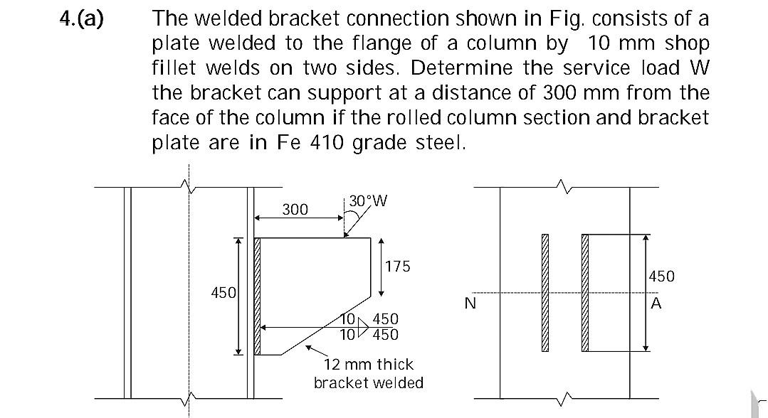 Solved 4.(a) The welded bracket connection shown in Fig. | Chegg.com