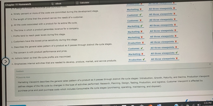 Solved Product Life Cycle The following series of statements | Chegg.com