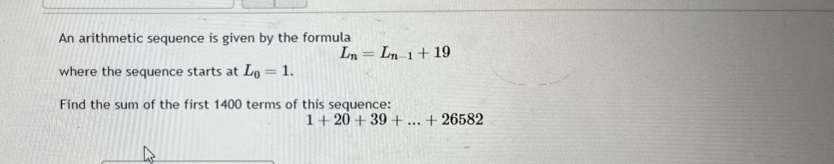 Solved An arithmetic sequence is given by the | Chegg.com