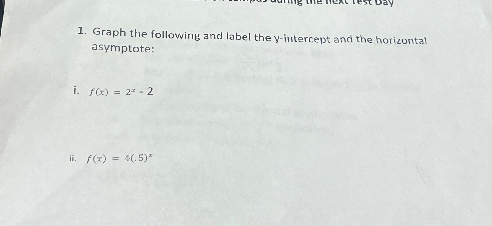 Solved Graph the following and label the y-intercept and the | Chegg.com