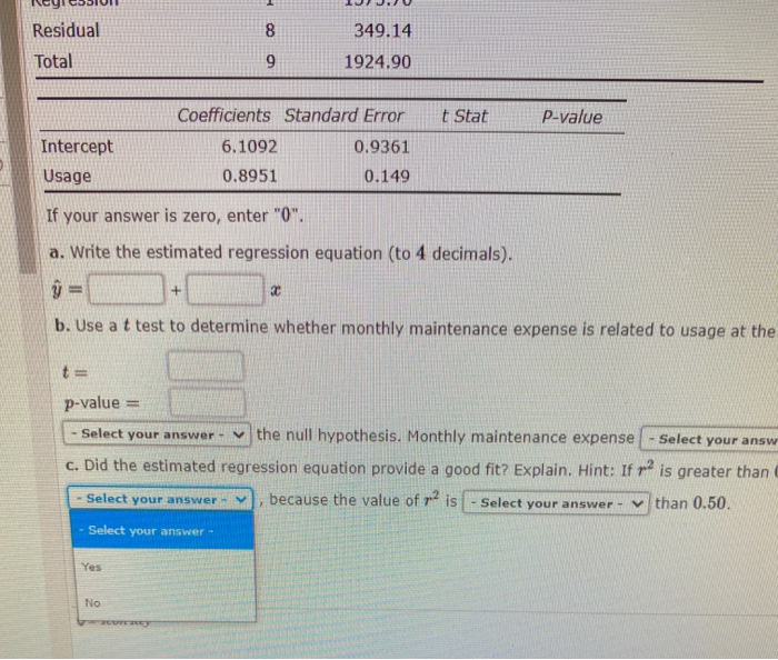 Solved Following is a portion of the regression output for | Chegg.com