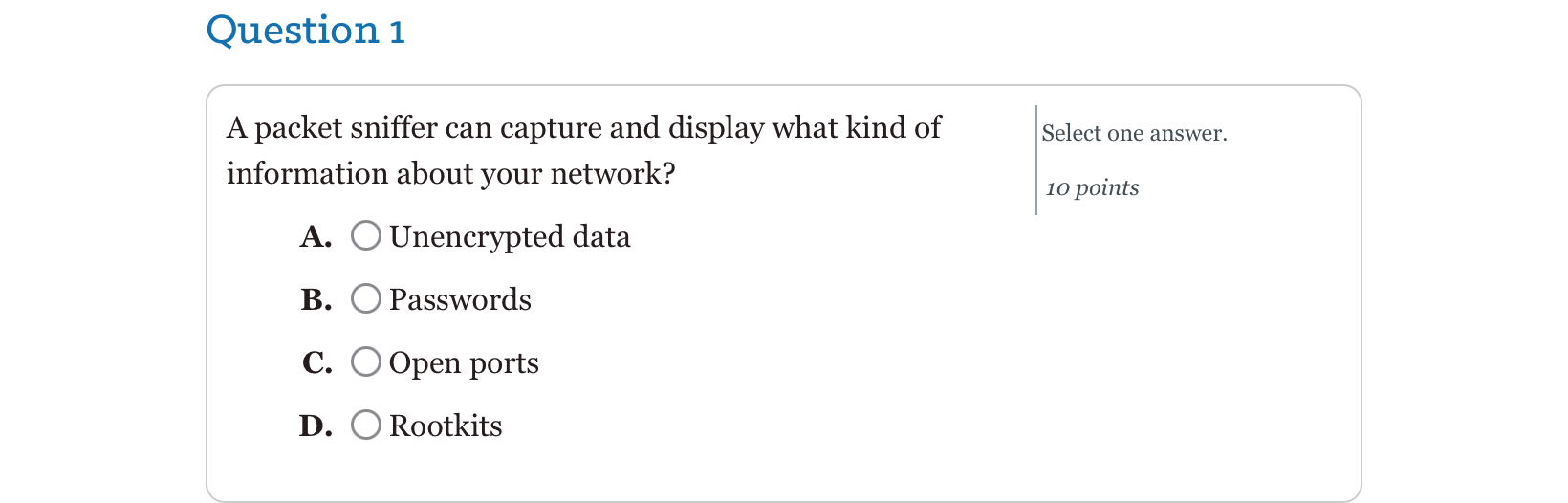Solved Question 1A packet sniffer can capture and display | Chegg.com