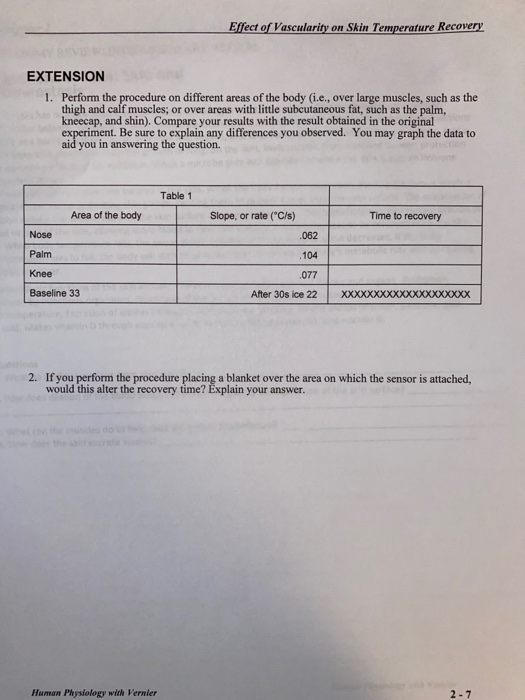 Solved Computer 2 Temperature Recovery by Facial Skin 11. | Chegg.com