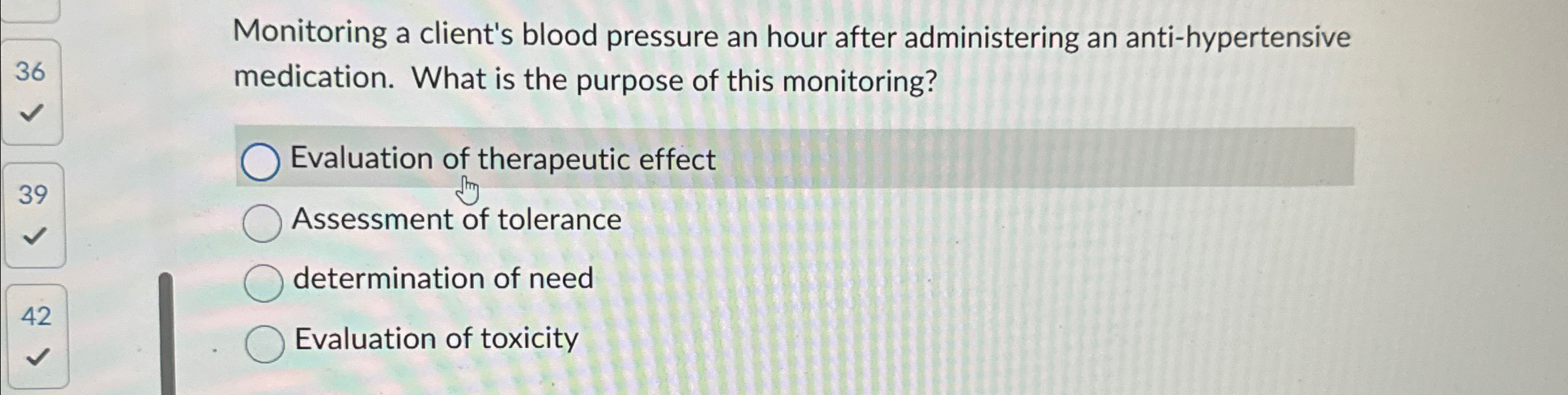 Solved Monitoring a client's blood pressure an hour after | Chegg.com