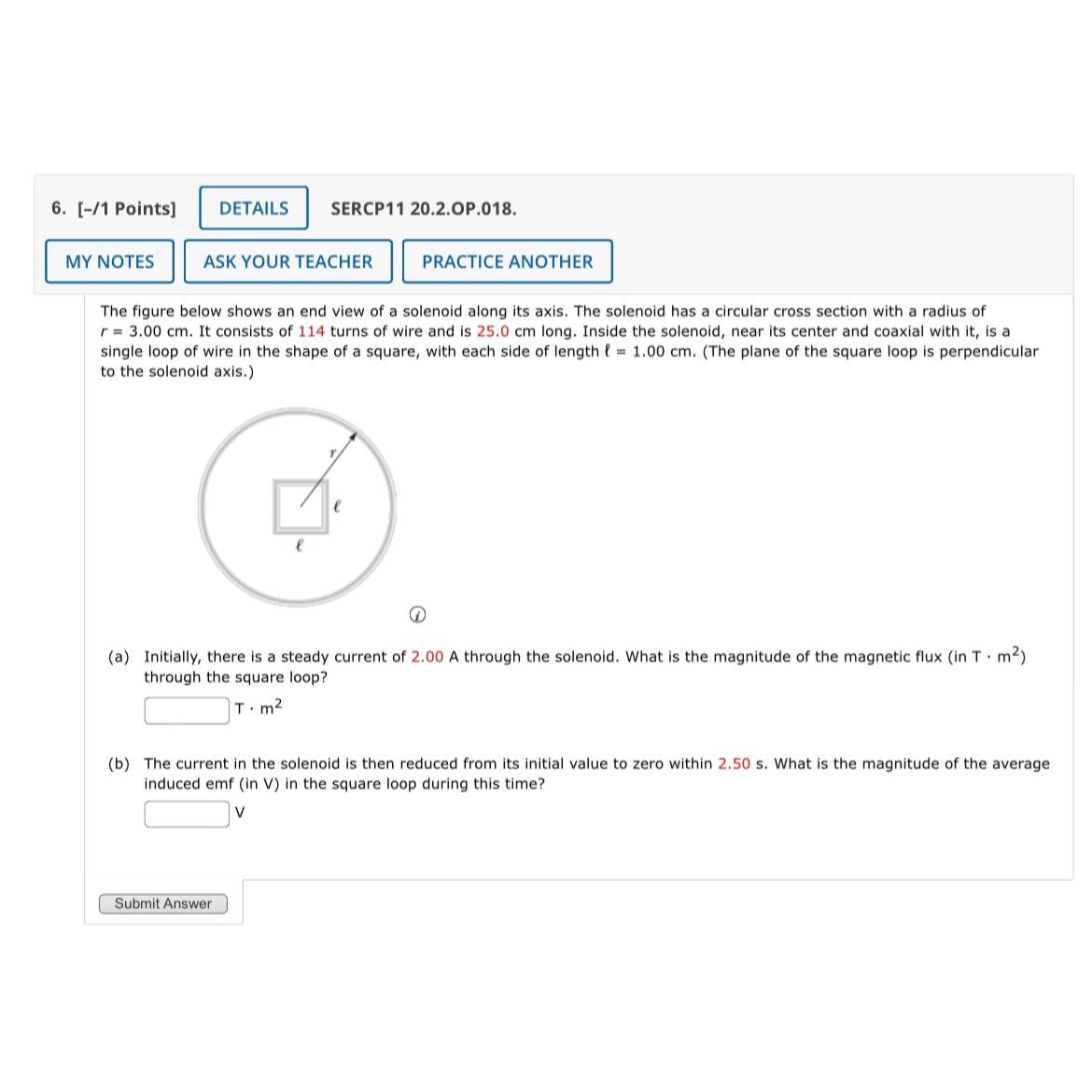 Solved The Figure Below Shows An End View Of A Solenoid