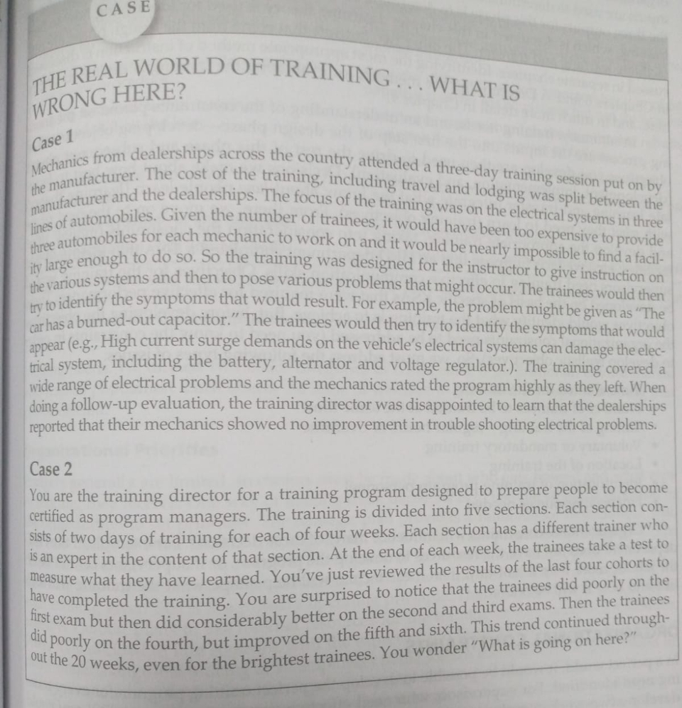 Solved THE REAL WORLD OF TRAINING . . . ﻿WHAT ISWRONG | Chegg.com