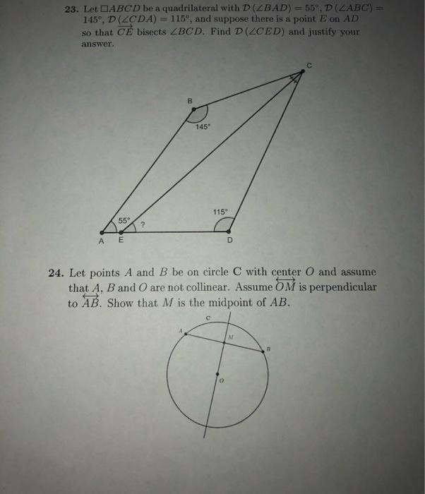 Solved 17. Suppose ABCD is a trapezoid with AD∥BC and that | Chegg.com
