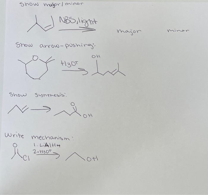 Solved Show major/minor NBS, light major minor Show | Chegg.com