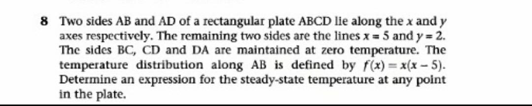 Solved 8 Two sides AB and AD of a rectangular plate ABCD lie | Chegg.com