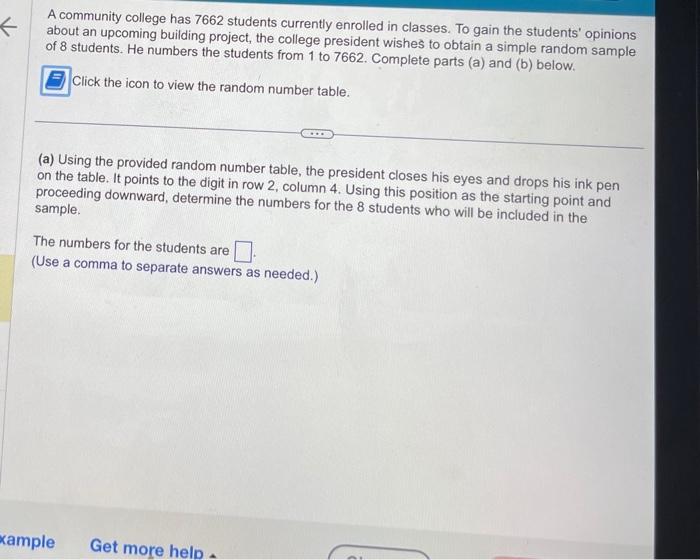 Solved A community college has 7662 students currently | Chegg.com