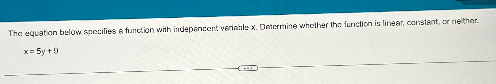 Solved The equation below specifies a function with | Chegg.com
