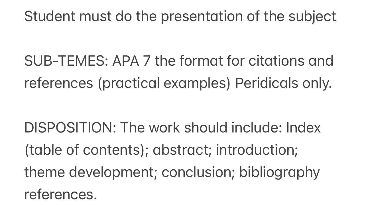 Solved What does this mean Student must do the presentation | Chegg.com