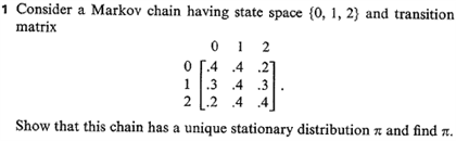 Solved Consider a Markov chain having state space {0, 1, 2} | Chegg.com
