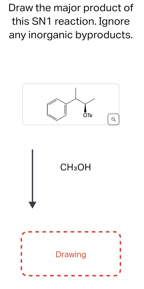 Solved Draw the major product ofthis SN1 ﻿reaction. | Chegg.com