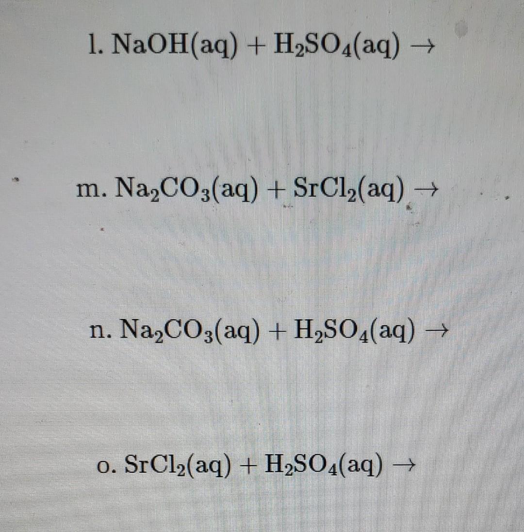 Solved 1) write balanced equation for each 2) write a total | Chegg.com Solved 1) write balanced equation for each 2) write a total | Chegg.com